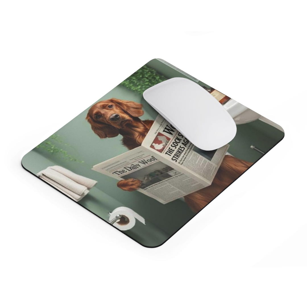Irish Settler Dog News Mouse Pad: Whimsical Desk Accessory - Etsy