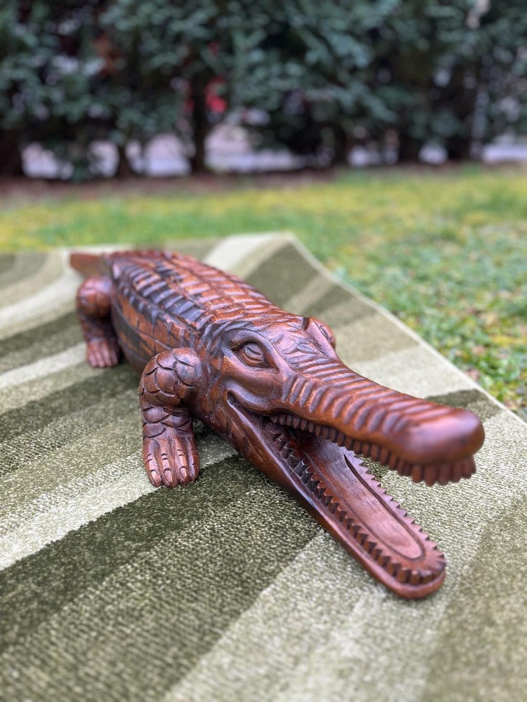 Hand-carved Wooden Crocodile Over 1 M Long, Impressive Work of Art Made ...