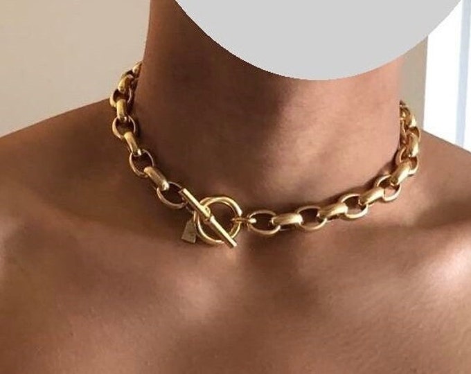 Iconic Ralph Lauren Gold Chain Necklace, KY Derby , Chunky Equestrian ...