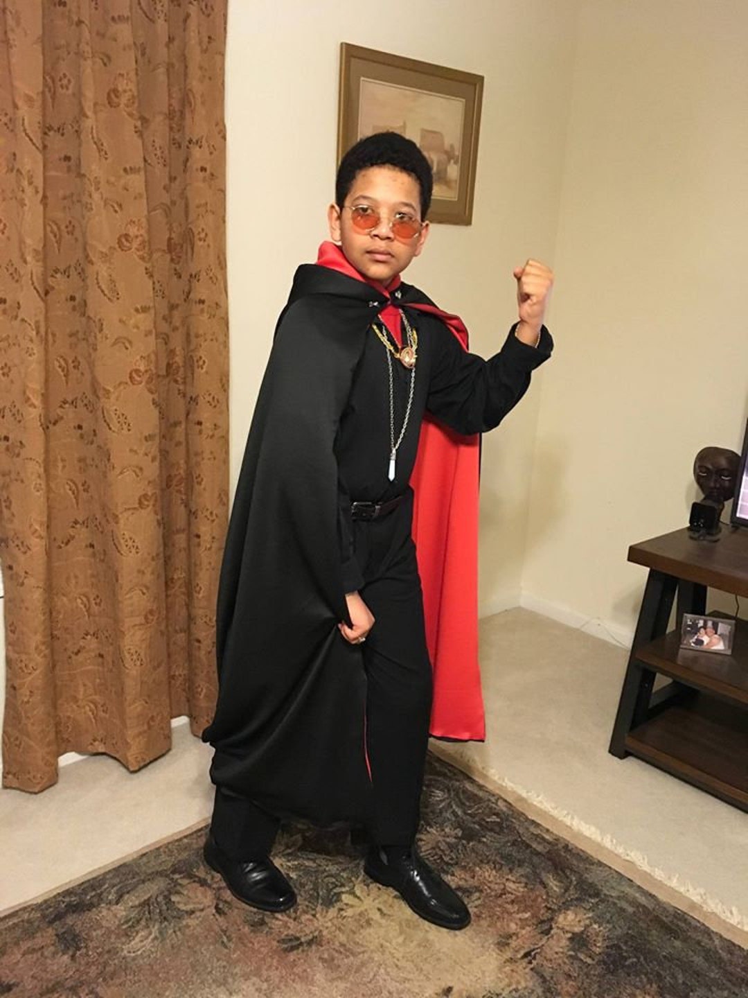 Black and Red Cloak, Reversable Hooded Cape, Hades Cosplay Costume ...