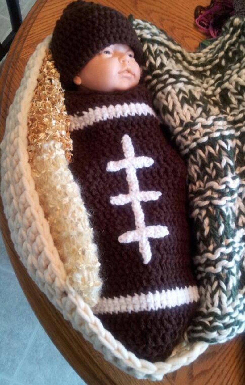 Handmade Newborn Football Cocoon Beanie Set / Baby NFL - Etsy