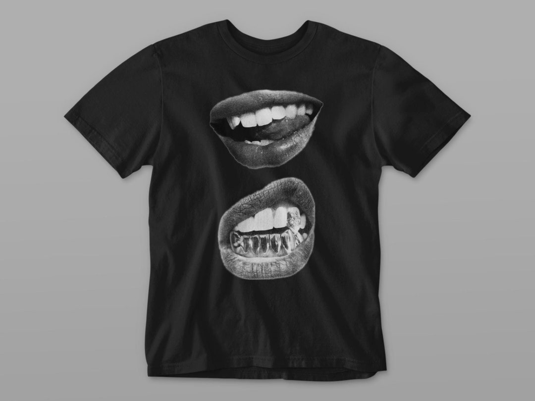 Y2K Design T-shirt, Big Lips T Shirt, Lip Graphic Tee, Lips Tee, Trendy ...