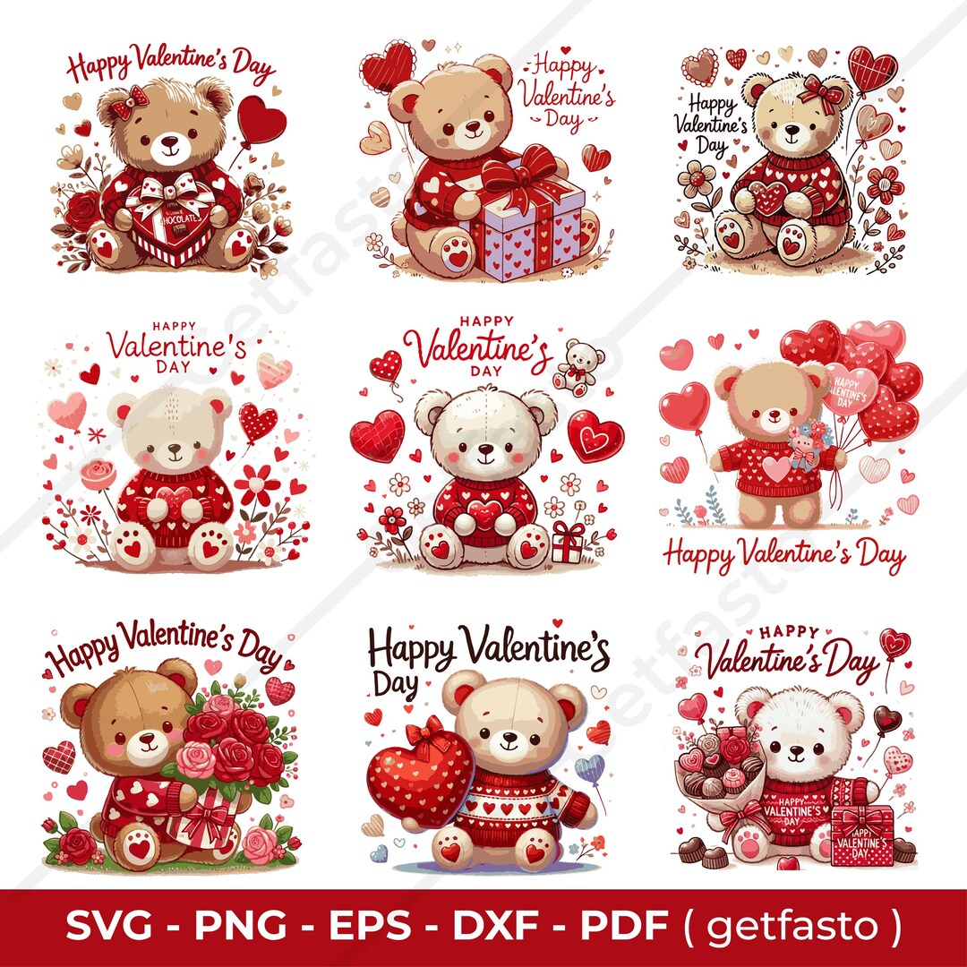 Valentine Clipart, Valentine Bears Clipart, Valentines Day, Valentine ...