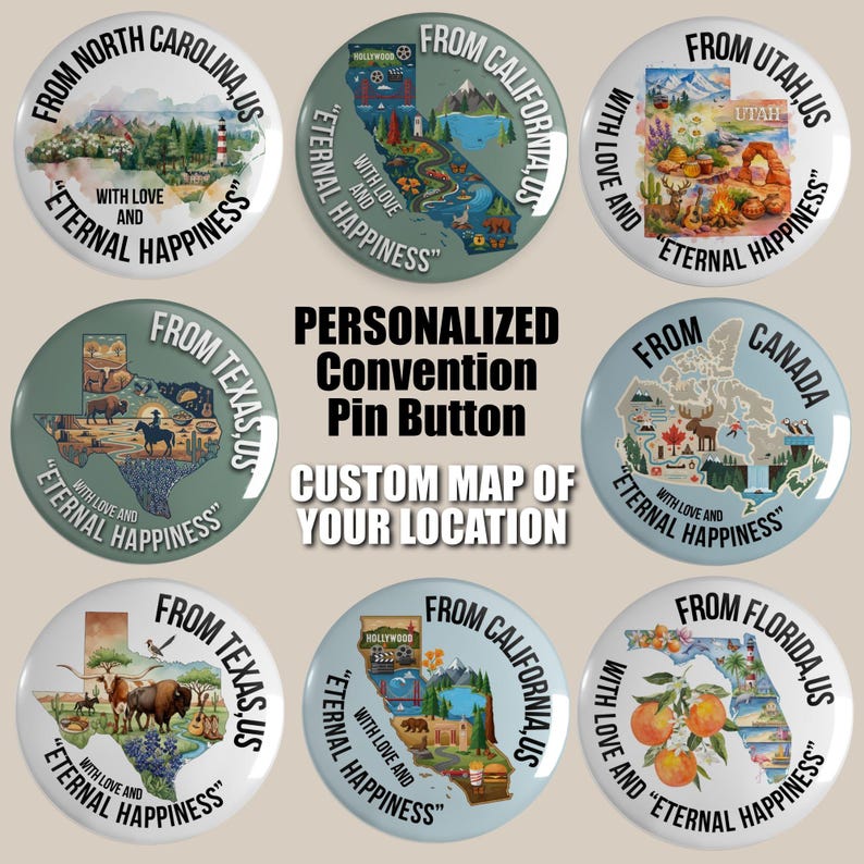Custom Country Map Pin International Convention 2026, Personalized JW ...