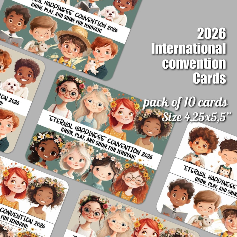 Pack of 10 Convention 2026 Kids Cards, Eternal Happiness 10 Pack ...