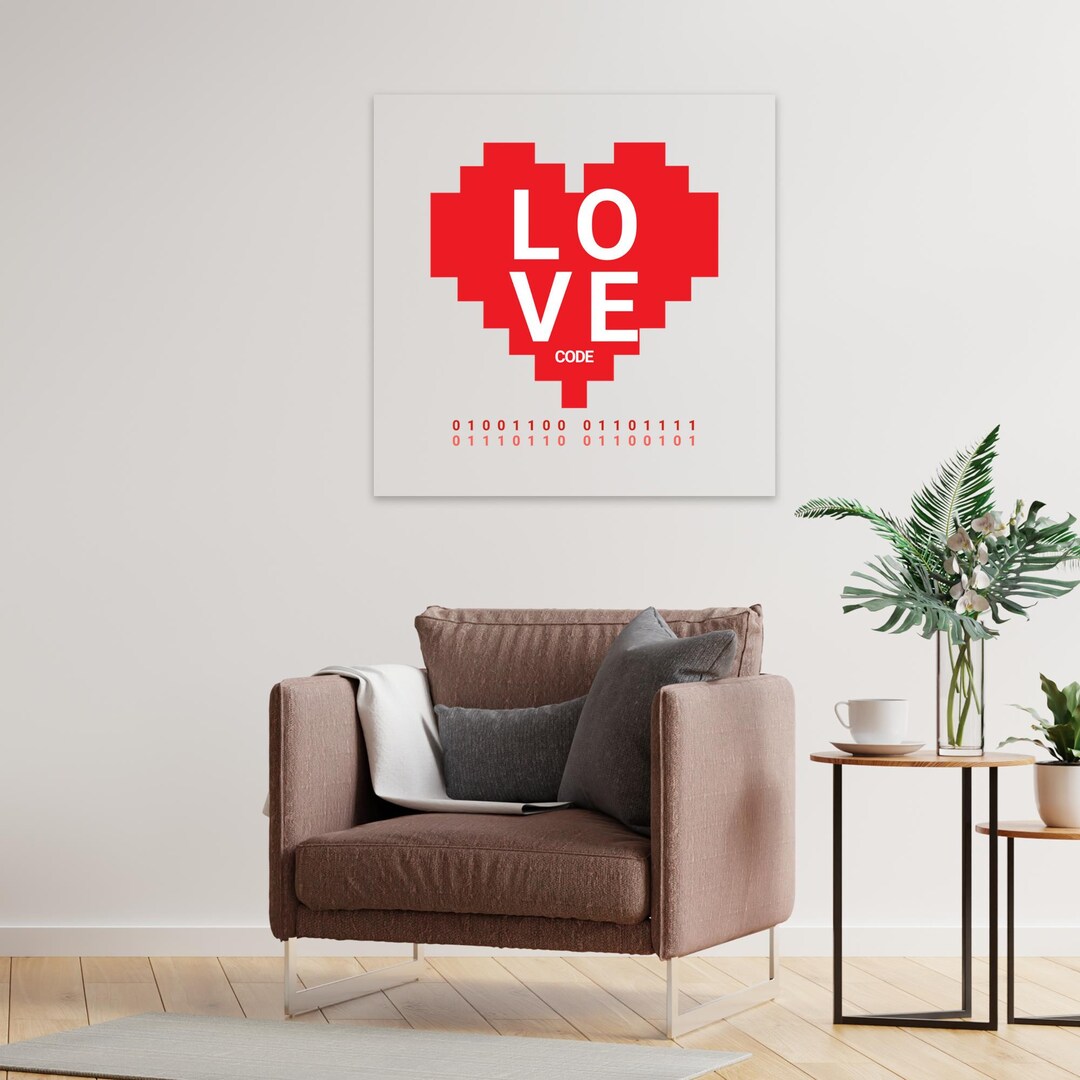 Love Binary Code Posters Etsy