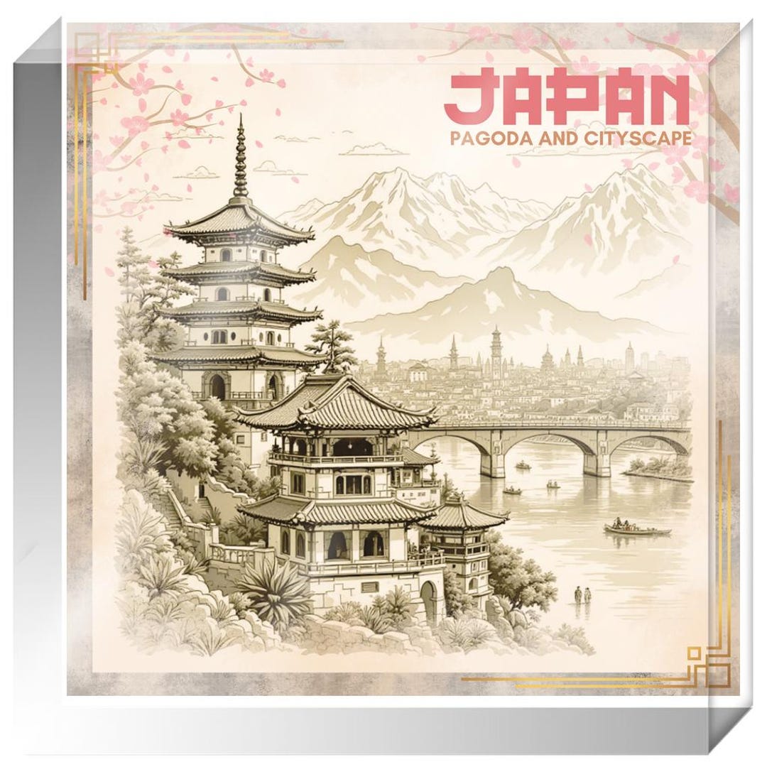 Japan Pagoda and Cityscape Acrylic Photo Blocks - Etsy