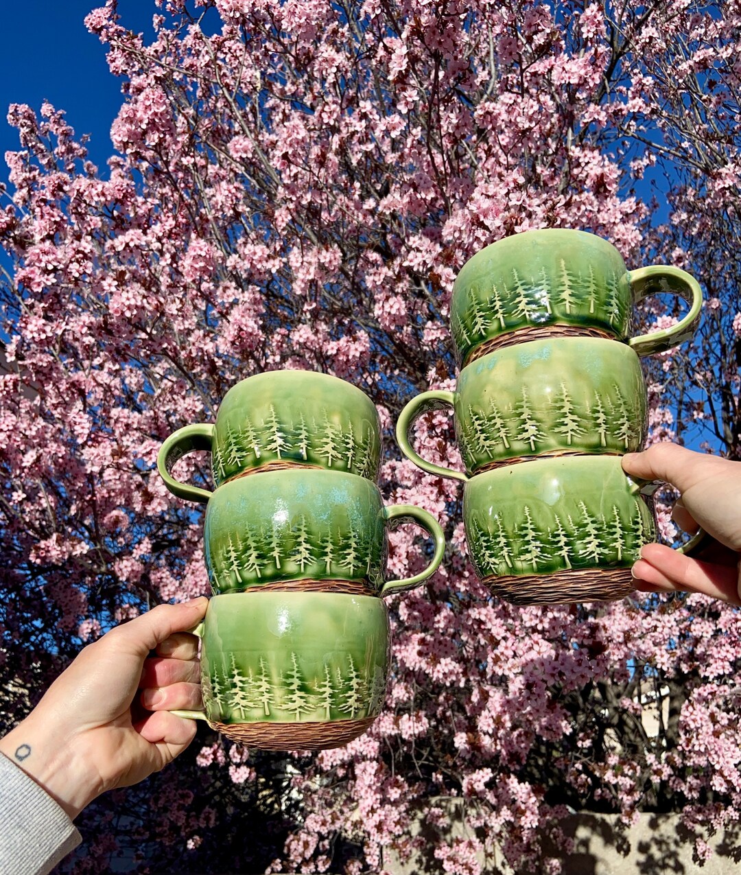 Tree Mug, Handmade Ceramic Mug, Green Tree Mugs, Large Tree Mugs, Gifts ...