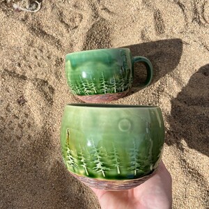 Tree Mug, Handmade Ceramic Mug, Green Tree Mugs, Large Tree Mugs, Gifts ...