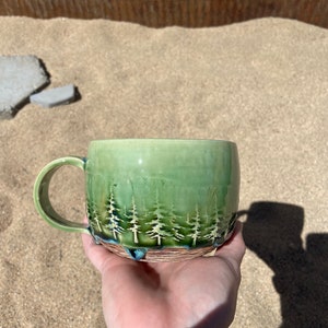 Tree Mug Handmade Ceramic Mug Green Tree Mugs Large Tree - Etsy