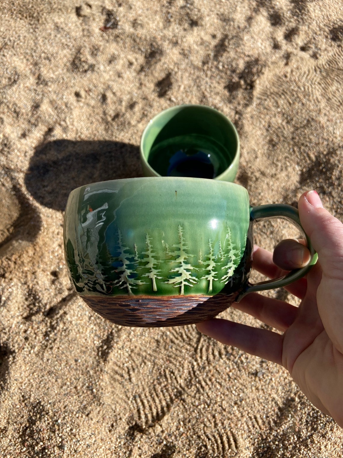 Tree Mug Handmade Ceramic Mug Green Tree Mugs Large Tree - Etsy