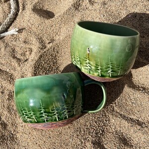 Tree Mug, Handmade Ceramic Mug, Green Tree Mugs, Large Tree Mugs, Gifts ...