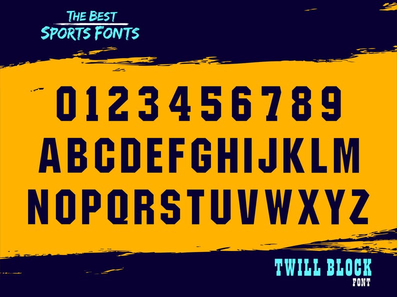 Twill Block Font | the Best Sports Fonts - Etsy