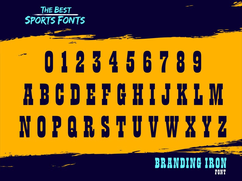 Branding Iron Font | the Best Sports Fonts - Etsy