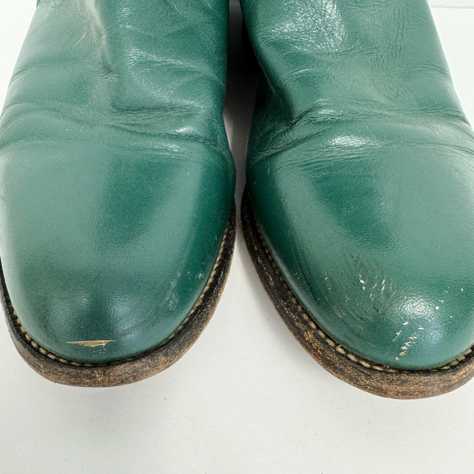 Vintage Justin Ropers in Green 1980s Leather Cowgirl Boots Size 8 1/2 B ...