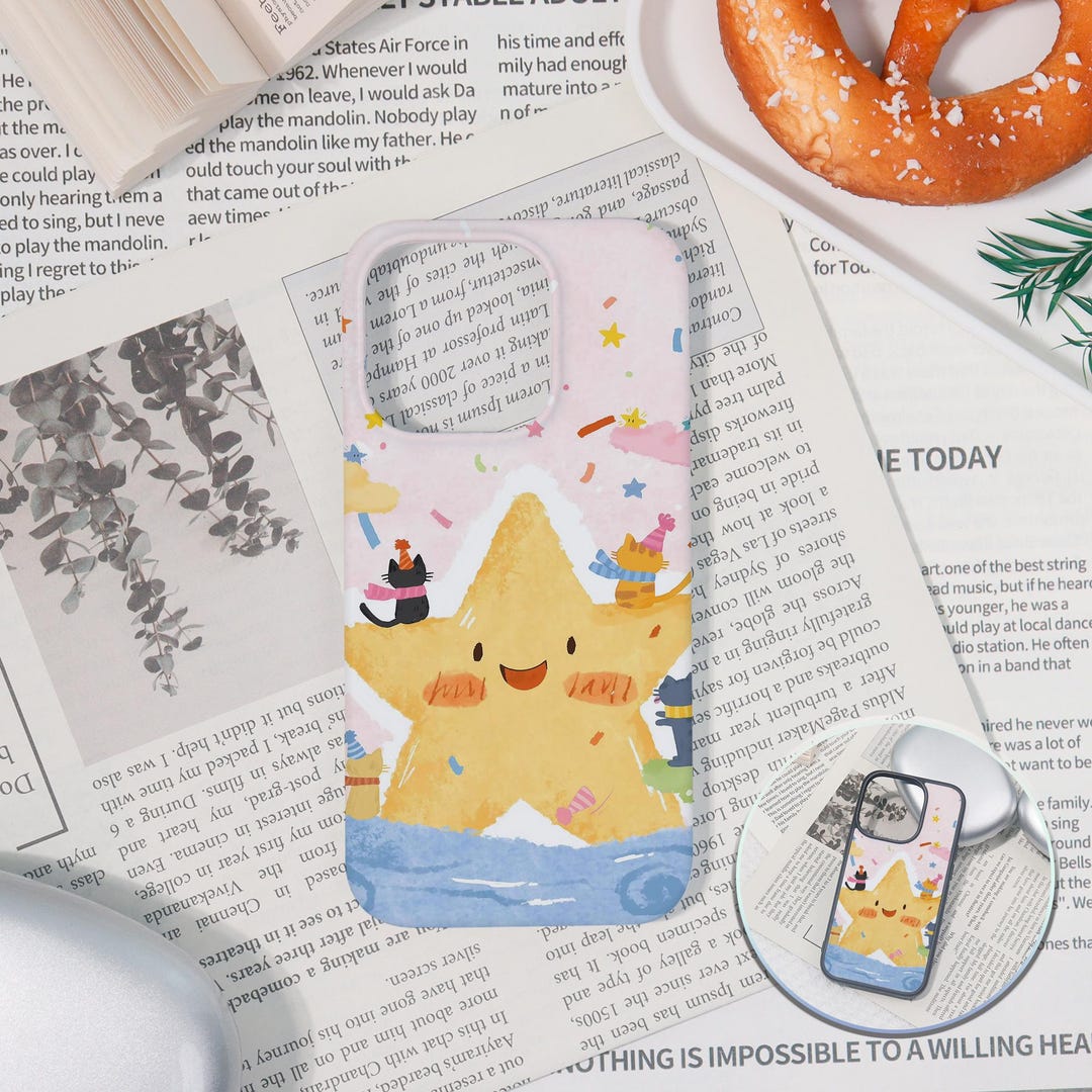 Cute Cartoon Star Personalized Phone Case,cover for iPhone Mini 7/8 X ...