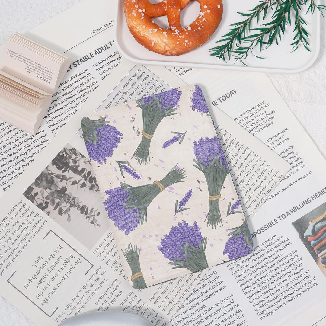 Custom Elegant Purple Bouquet Kindle Case With Auto Wake/sleep for ...