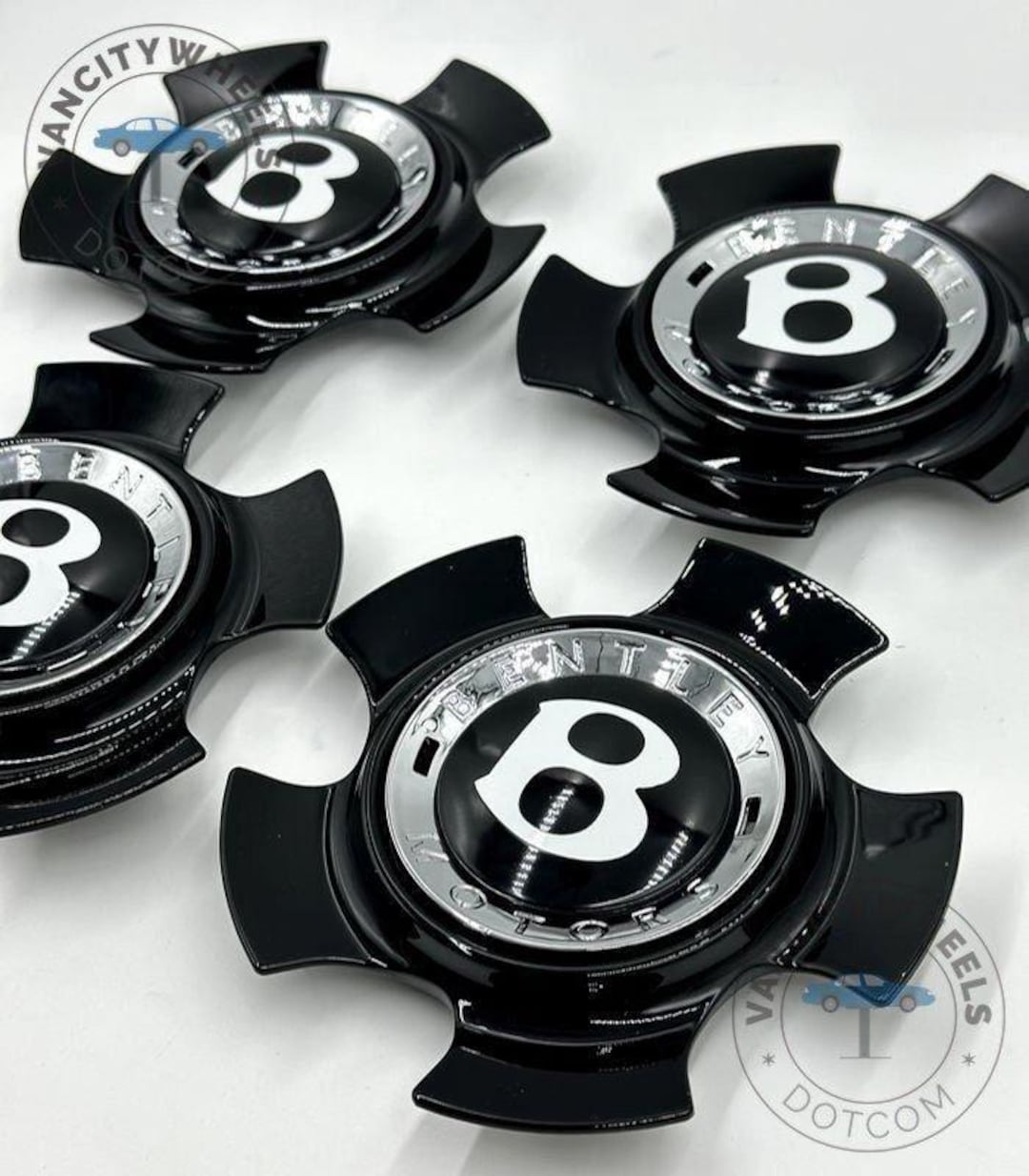 Bentley Wheel Center Caps Black - Luxury Black/black Finish (set of 4 ...