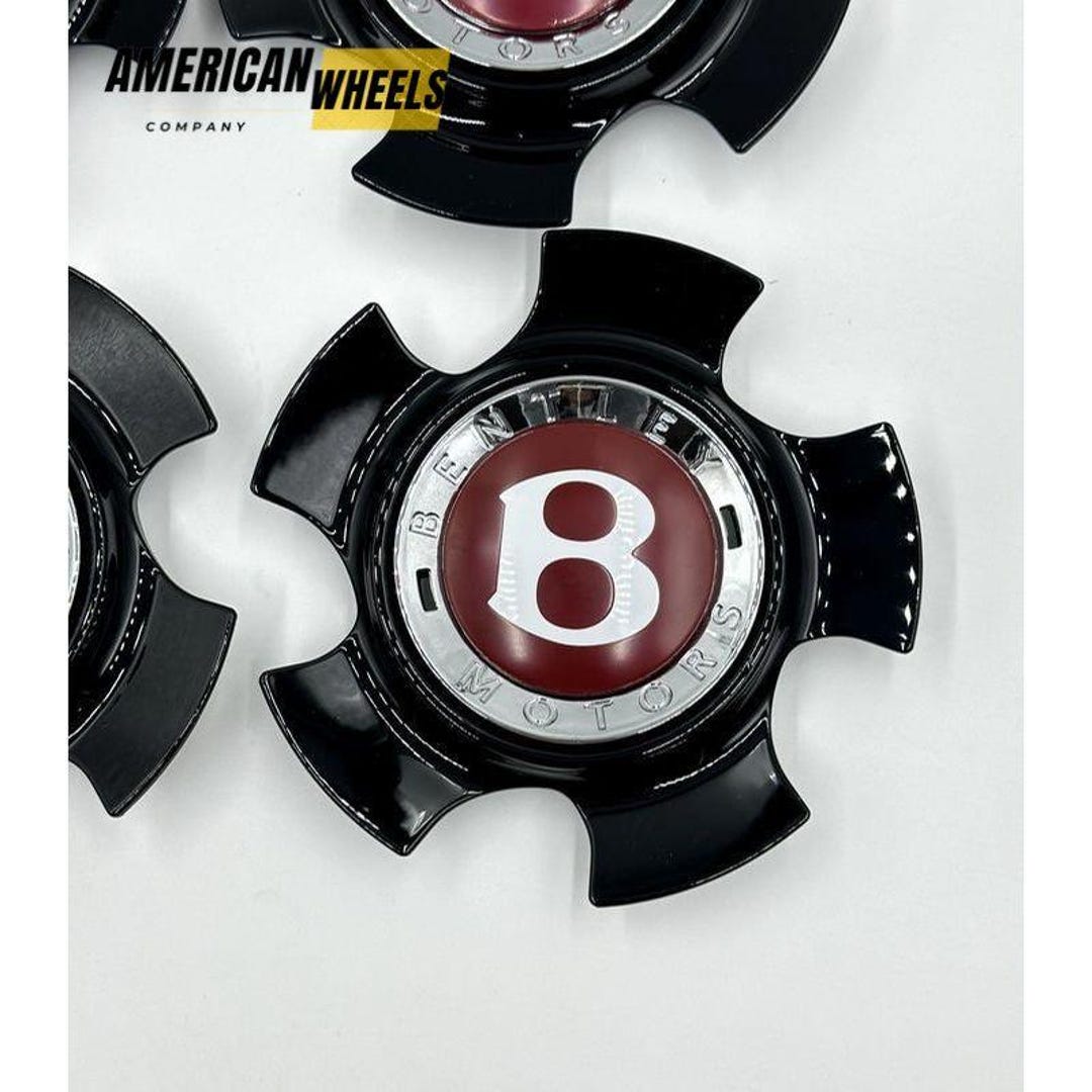 Bentley Wheel Center Caps - Luxury Gloss Black/chrome Finish (set of 4 ...