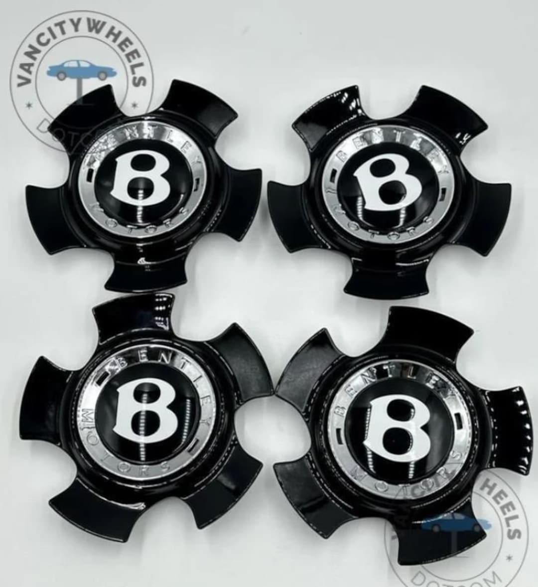 Bentley Wheel Center Caps Black – Luxury Black/black Finish (set of 4 ...
