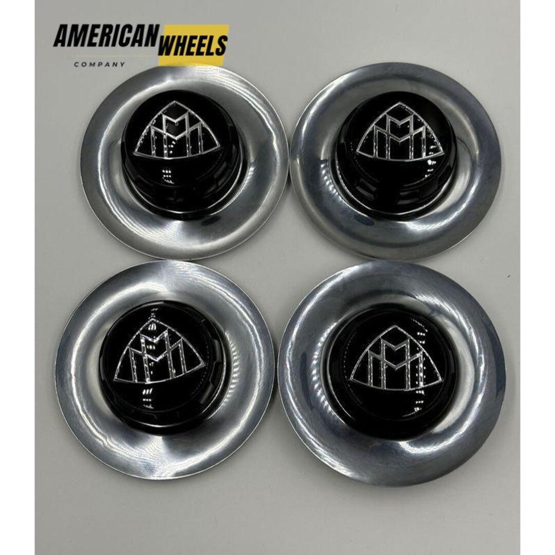 68mm Wheel Center Caps Maybach Silver Chrome With Black Center Logo ...