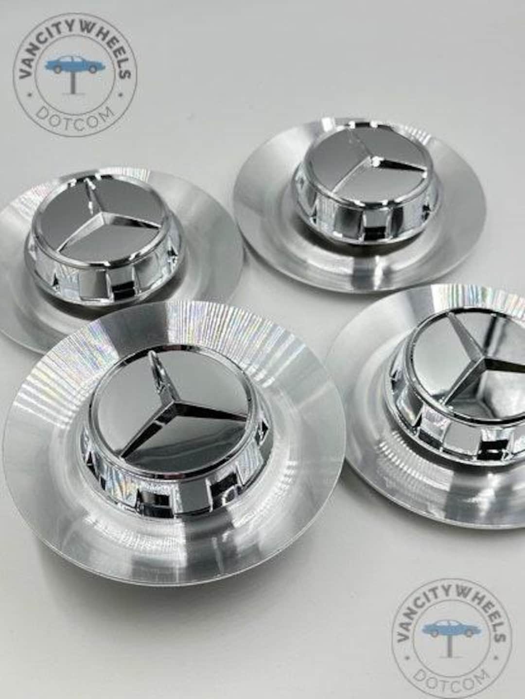 Mercedes Benz Wheel Hubcaps 154mm Chrome Mercedes Benz, Fits Mercedes ...
