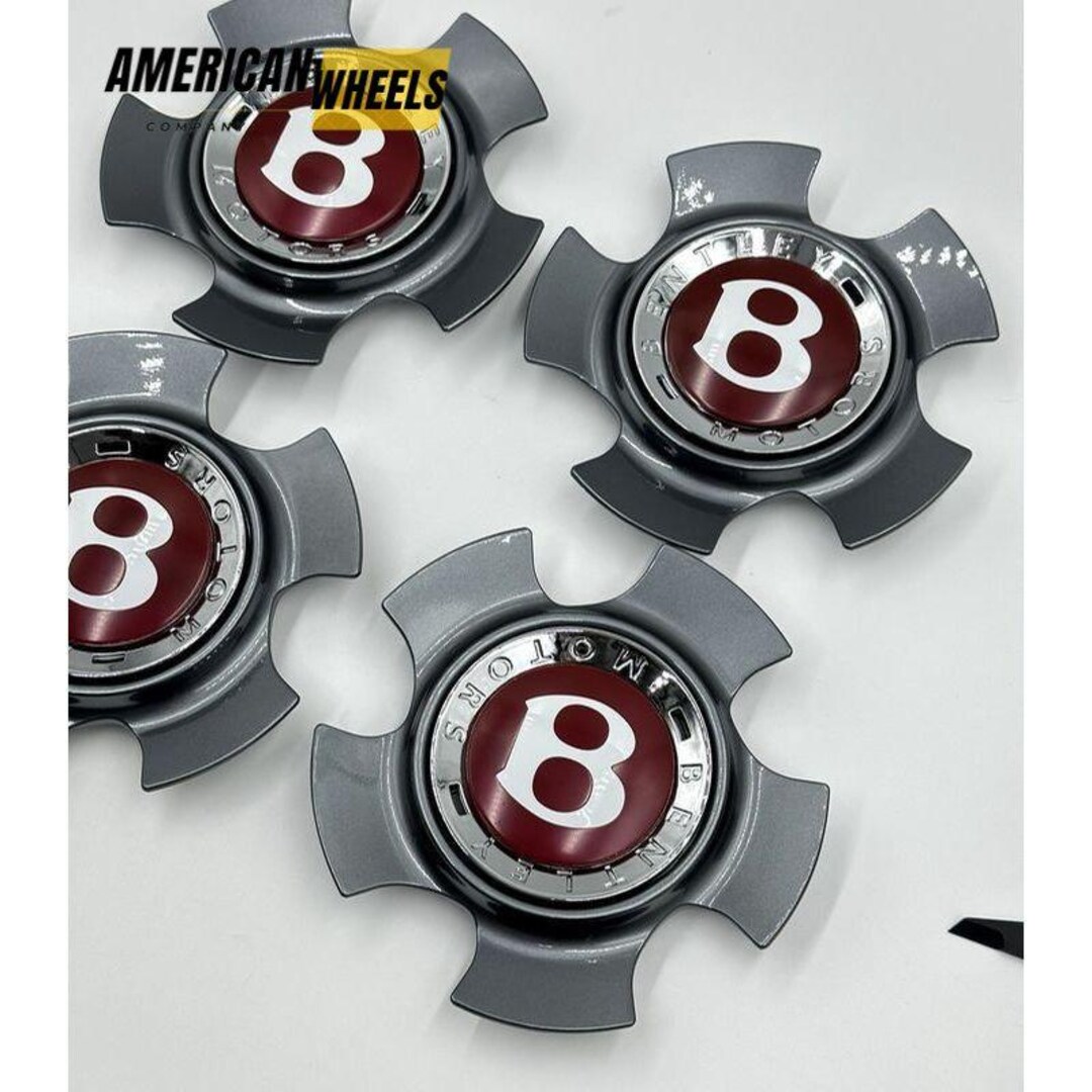Bentley Wheel Center Caps Grey - Luxury Grey/red Finish (set of 4 ...