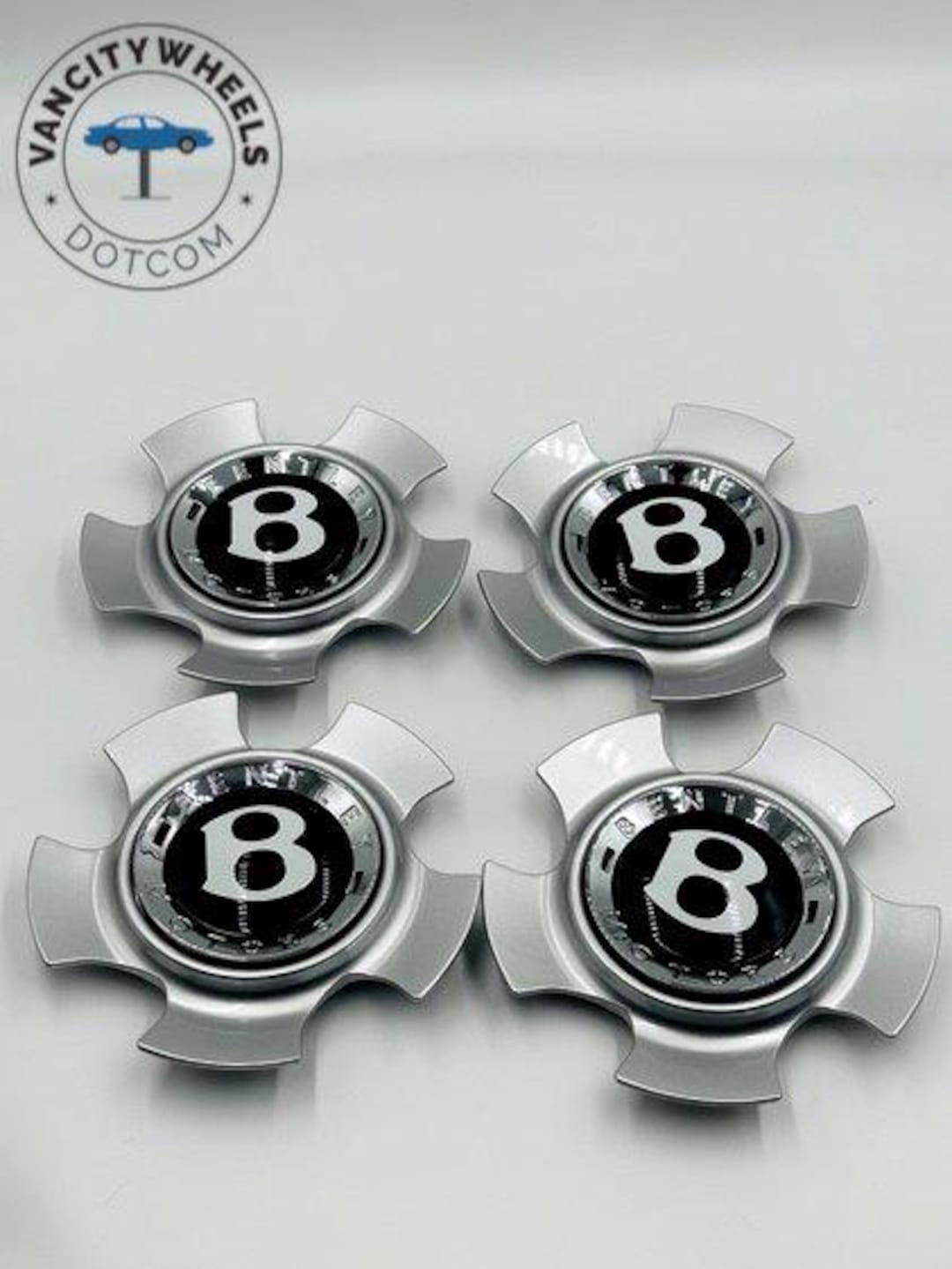 Bentley Wheel Center Caps - Luxury Silver/chrome Finish (set of 4) in ...