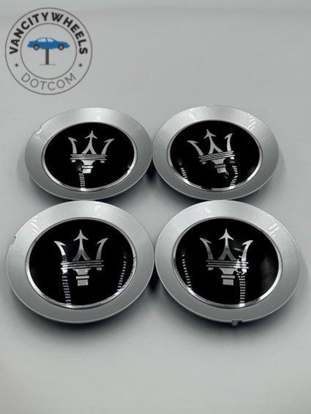 Maserati Ghibli Wheel Center Cap 152mm(58mm) #670013626 - Black/silver ...