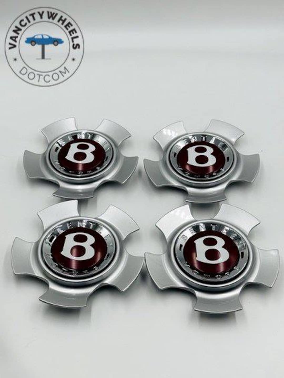 Bentley Wheel Center Caps - Luxury Silver/chrome Finish (set of 4 ...