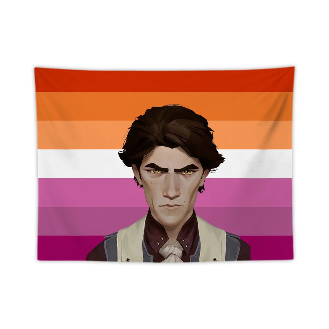 Arcane Viktor on Lesbian Flag Tapestry, Custom Photo Lesbian Pride Flag ...