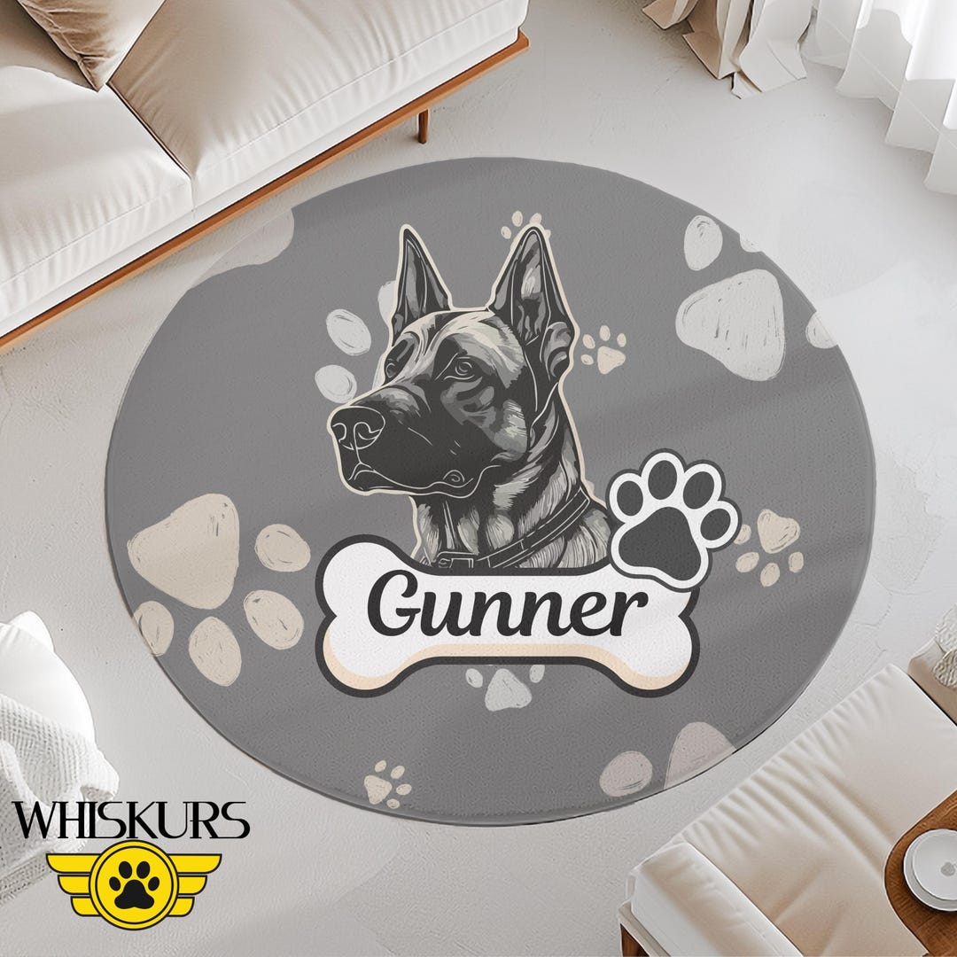 Personalized Round Pet Rug, Custom Dog Design Rug, Unique Pet Lover ...