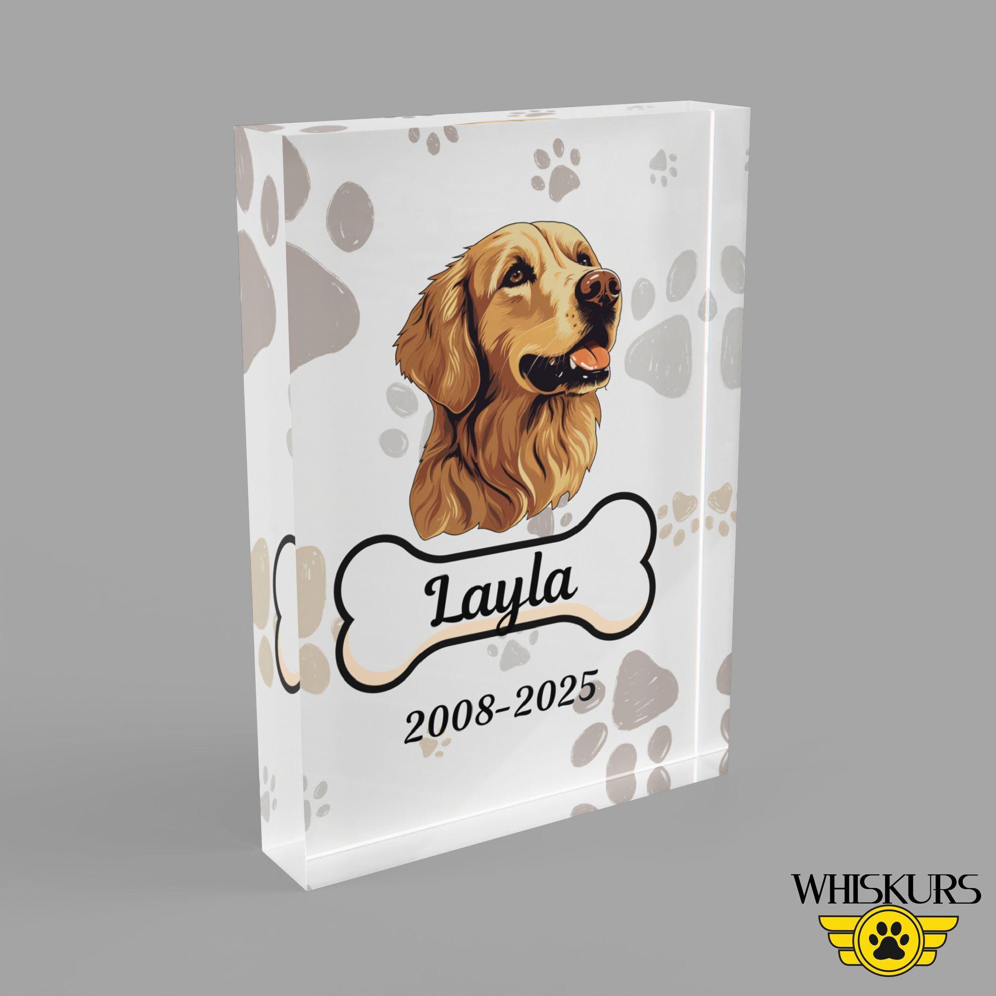 Personalized Pet Memorial Photo Block, Custom Dog Memorial Keepsake ...