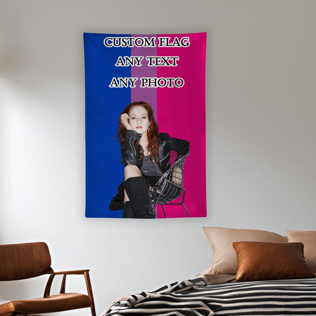 Personalized Bisexual Pride Flag Tapestry With Your Photo/text/logo ...