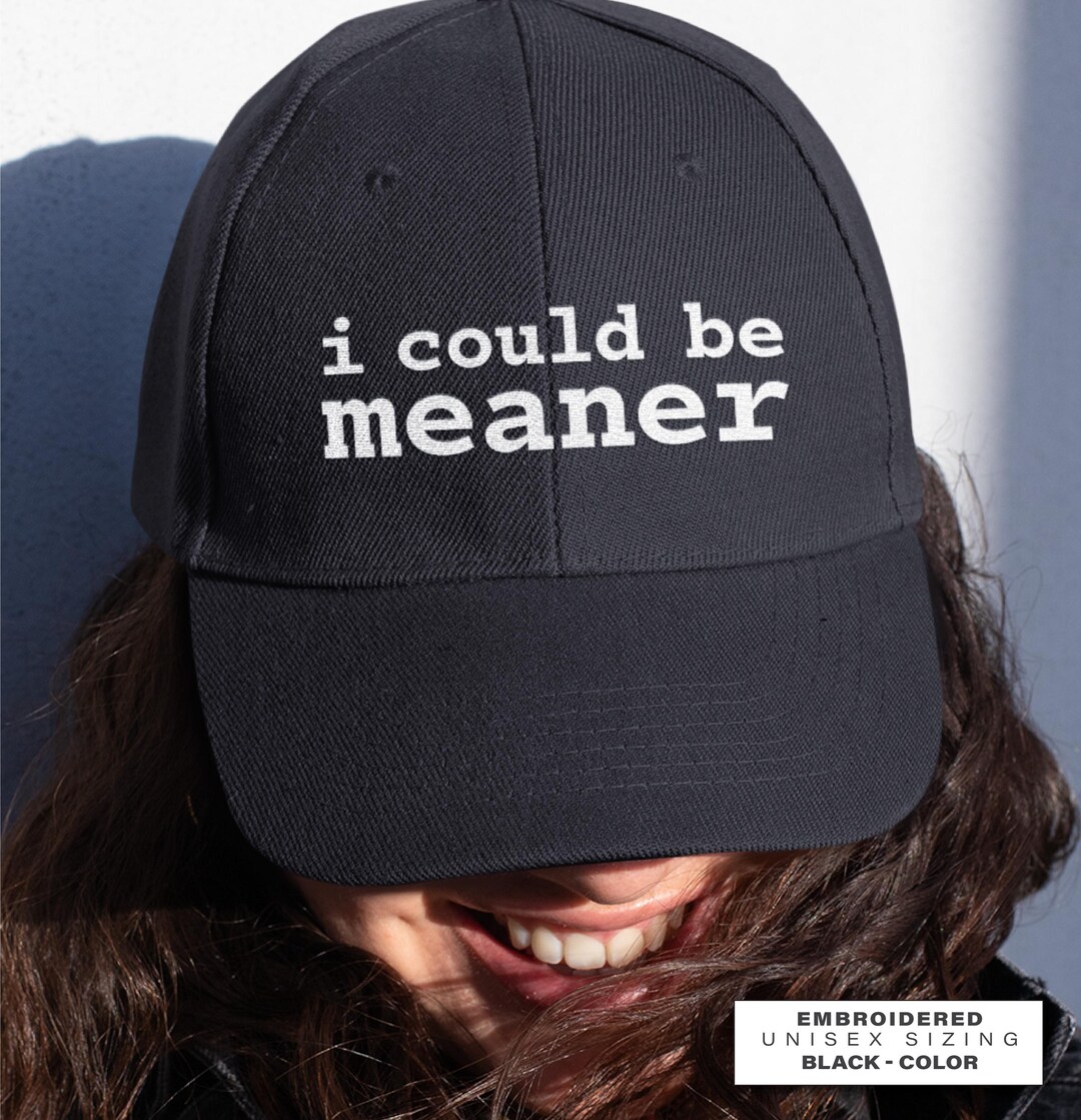 I Could Be Meaner Embroidered Hat: Sarcastic Humor Dad Cap - Etsy