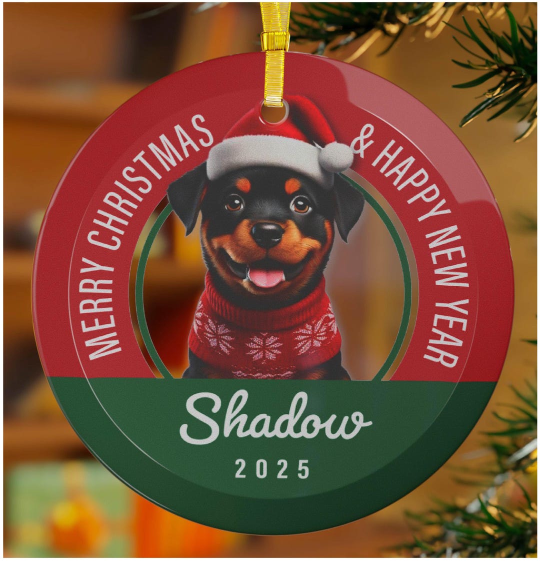 Personalized Rottweiler Christmas Ornament: Dog Lover Holiday Decor - Etsy