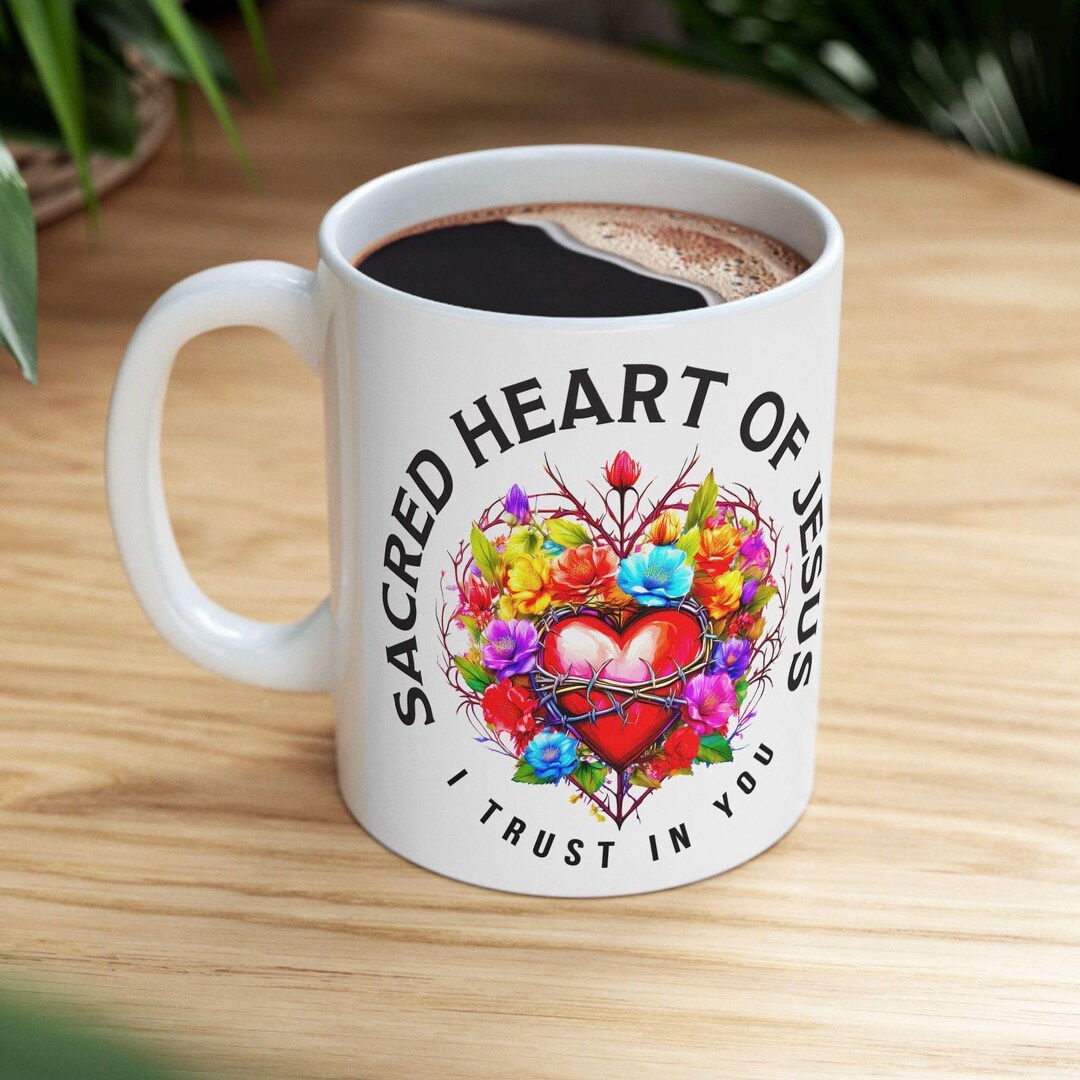 Sacred Heart of Jesus Ceramic Mug, Traditional Catholic Cup, Religious ...