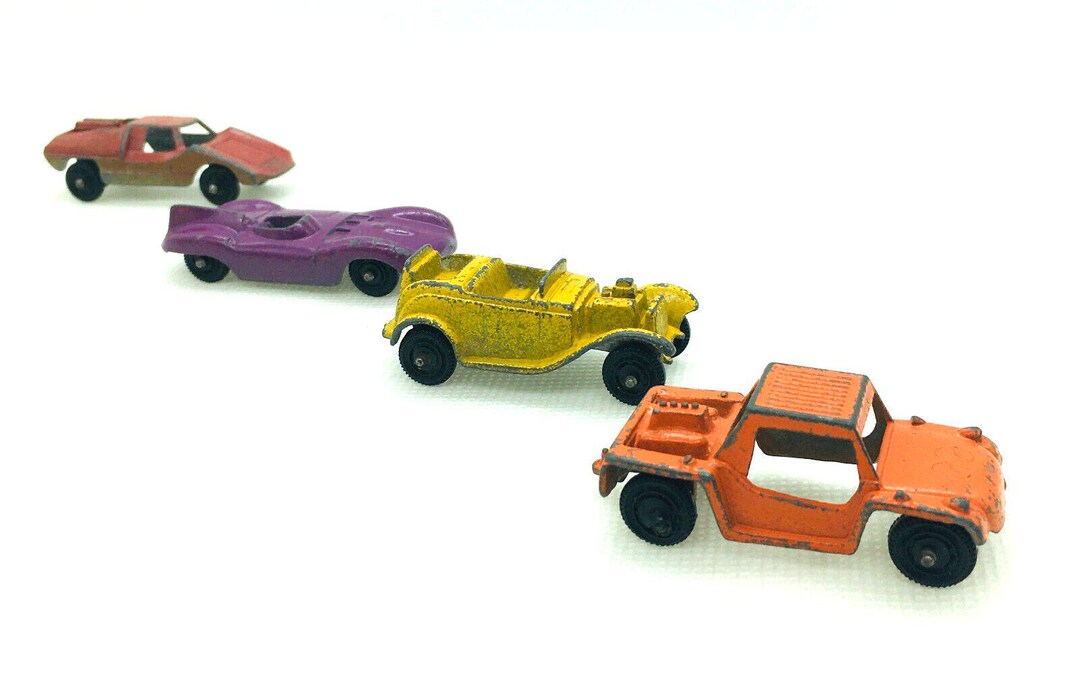 Tootsie Toy 4 Cars Cast Iron, Baja,jaguar,fiat Vintage - Etsy