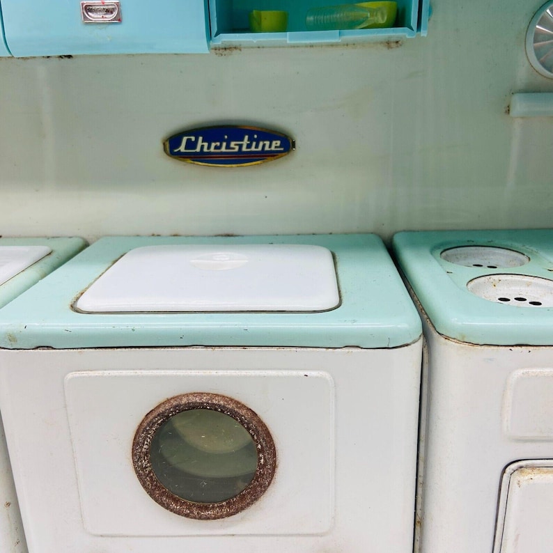 VTG 1960s AMB Marchesini Christine Tin Retro Toy Kitchen Set Blue ...