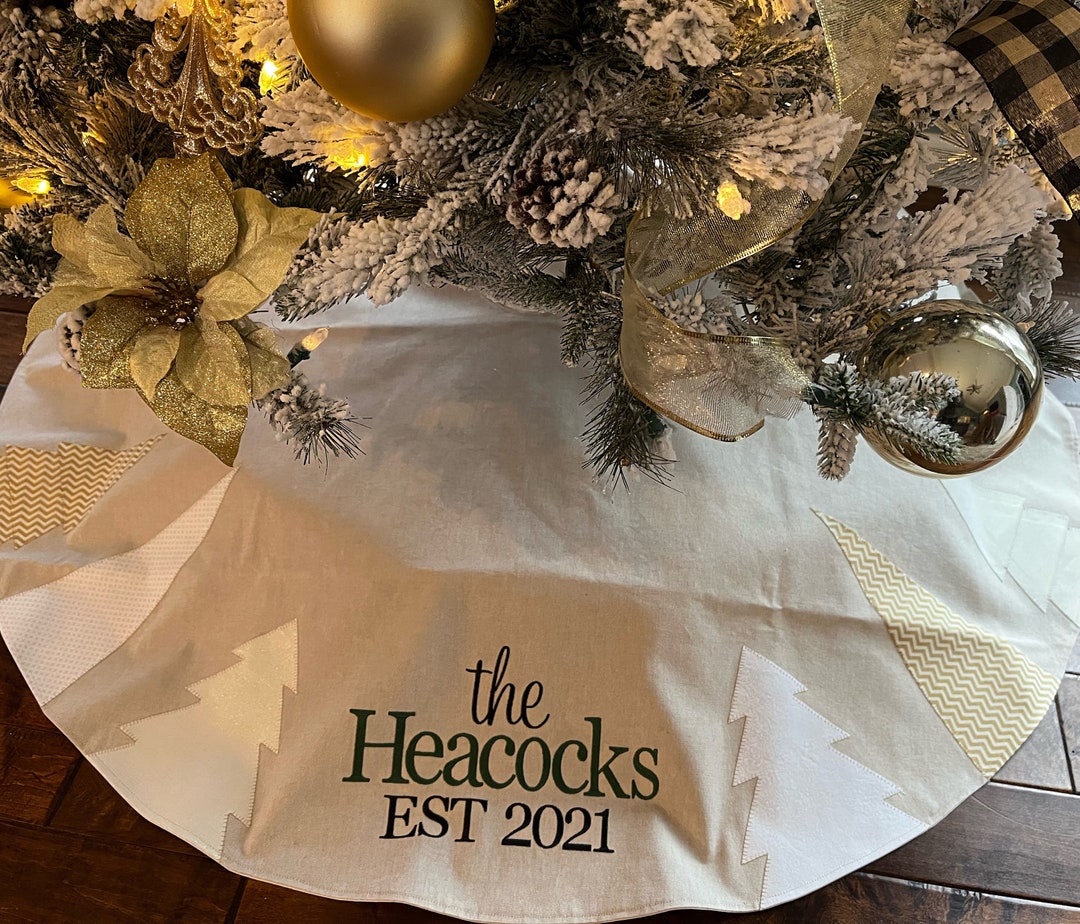 Personalized Custom Tree Skirt With Applique Trees - Etsy