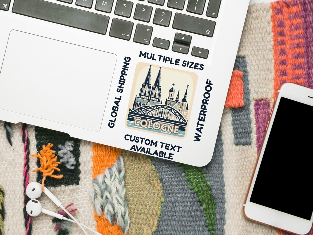 Miniature Cologne Sticker 2x2 Waterproof Custom Luggage Decal Germany ...