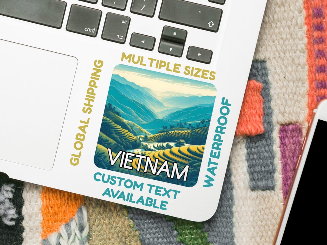 Sapa Vietnam Sticker – Rice Terraces Digital Art (5–15cm) – Vietnam ...