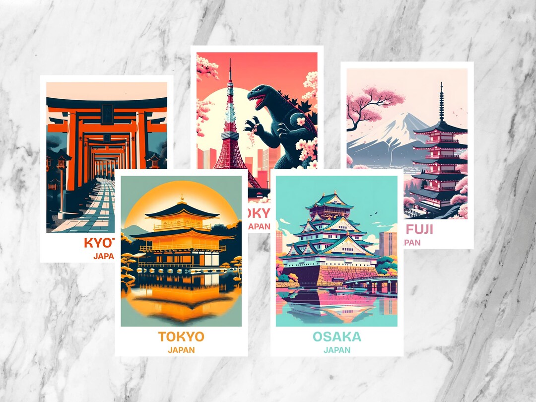 Japan Travel Postcards Japanese City Famous Landmark Artwork A6 Photo ...