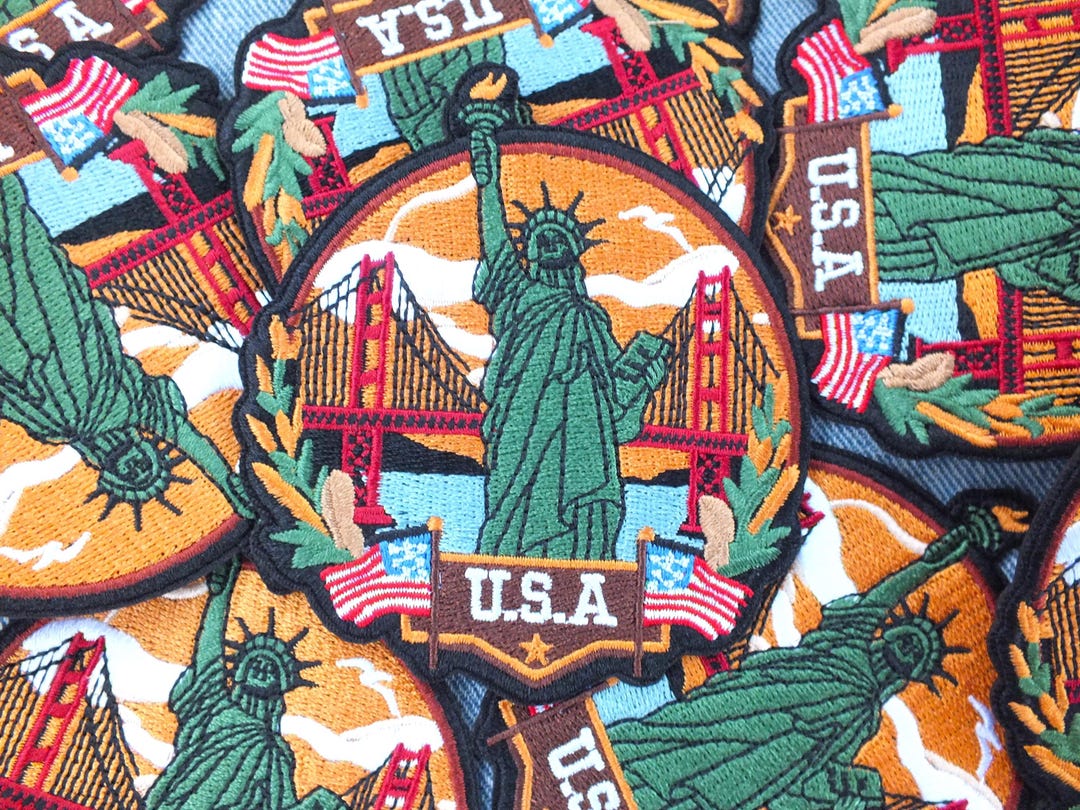 Statue of Liberty Iron on Patch USA Summer Vacation Embroidered ...