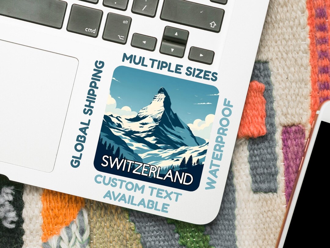 Switzerland Sticker – Digital Illustration of Matterhorn – Waterproof ...