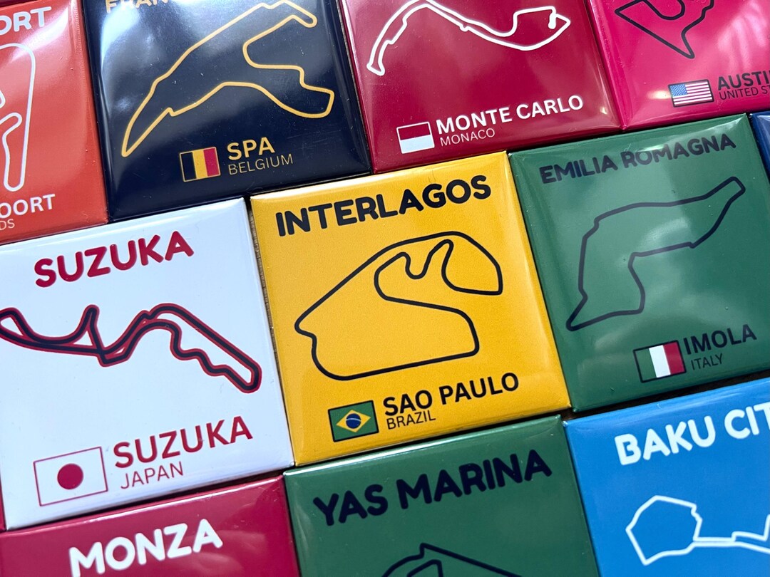F1 Circuit Fridge Magnet Formula One Race Track Kitchen Decor Birthday ...