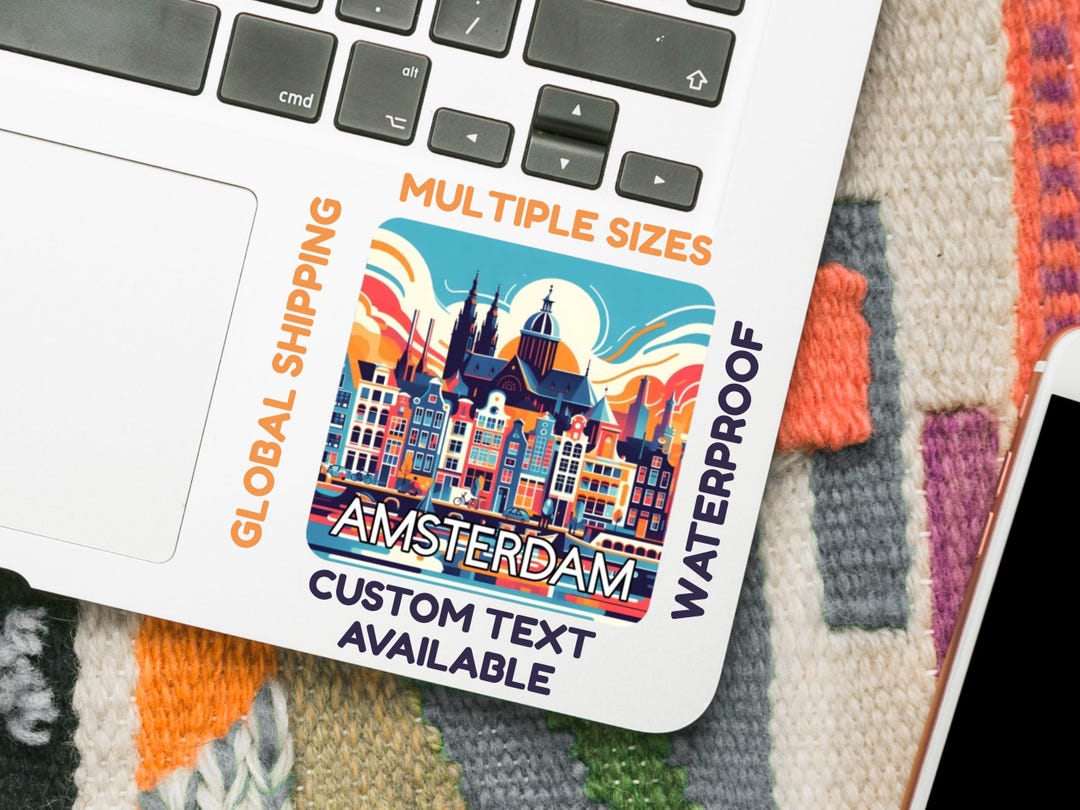 Amsterdam Canal Sticker Waterproof Dutch Houses Vinyl Decal Netherlands ...