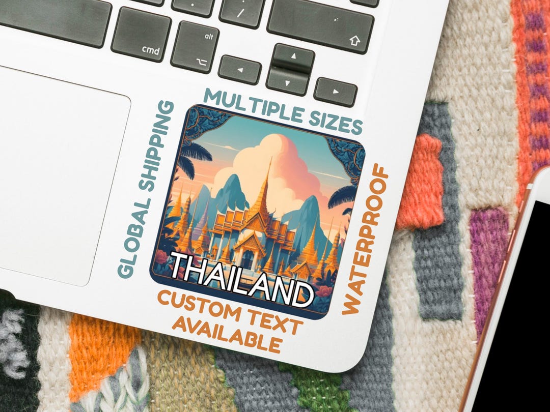 Bangkok Sticker – Grand Palace Digital Illustration – Waterproof Vinyl ...
