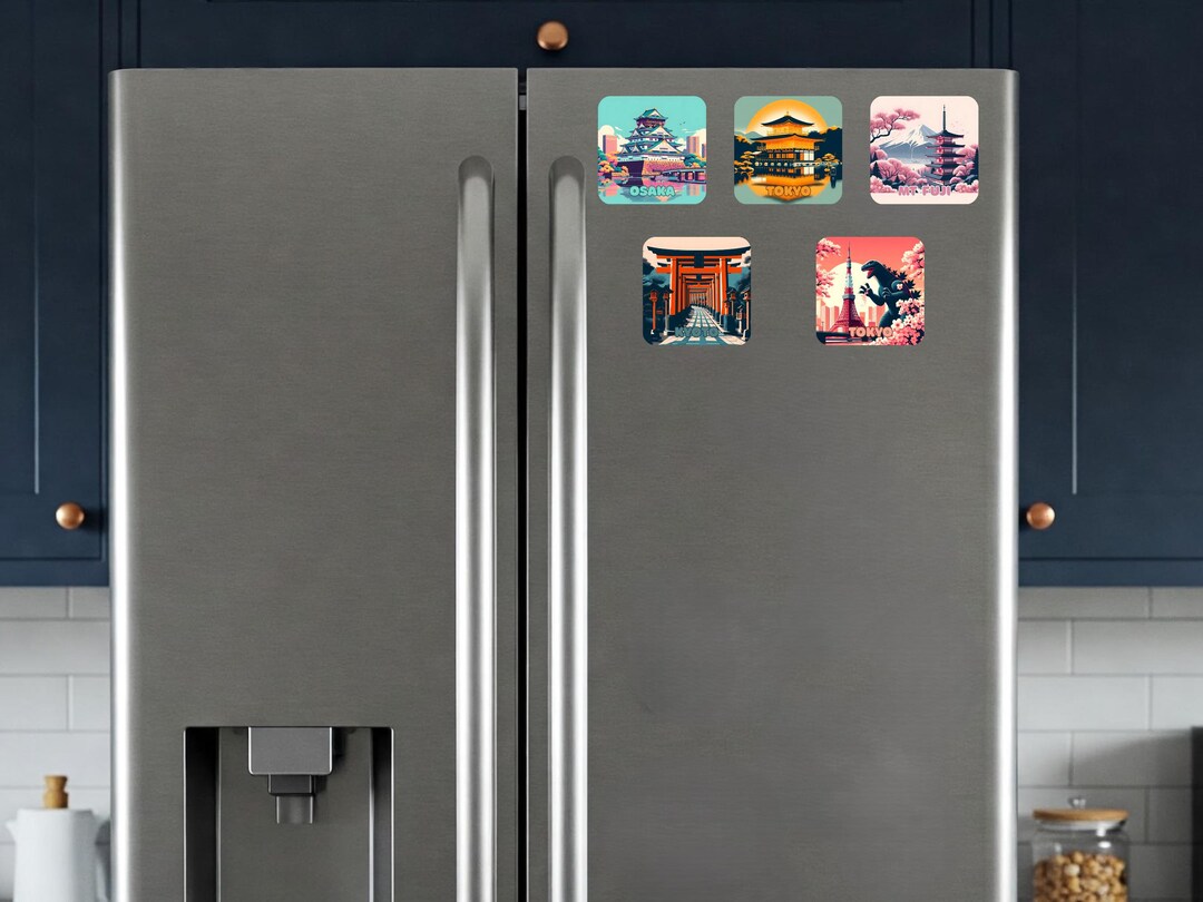 Japan Series Fridge Magnets – Tokyo, Mt Fuji, Osaka & Kyoto – 5cm ...