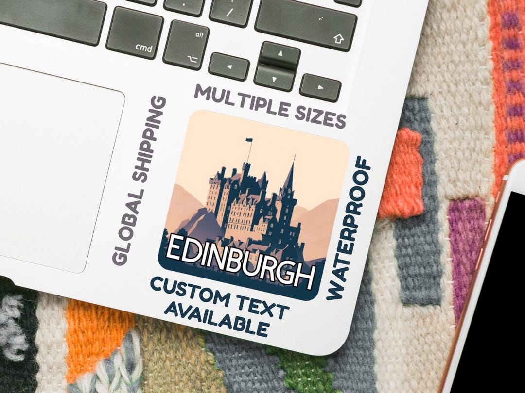 Edinburgh Castle Scotland Travel Sticker – Landmark Vinyl Decal, Old ...